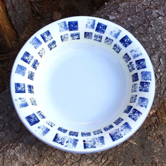 Dansk | Dining | Dansk Checkar Blue Square Pattern 3 12 Serving Bowl ...